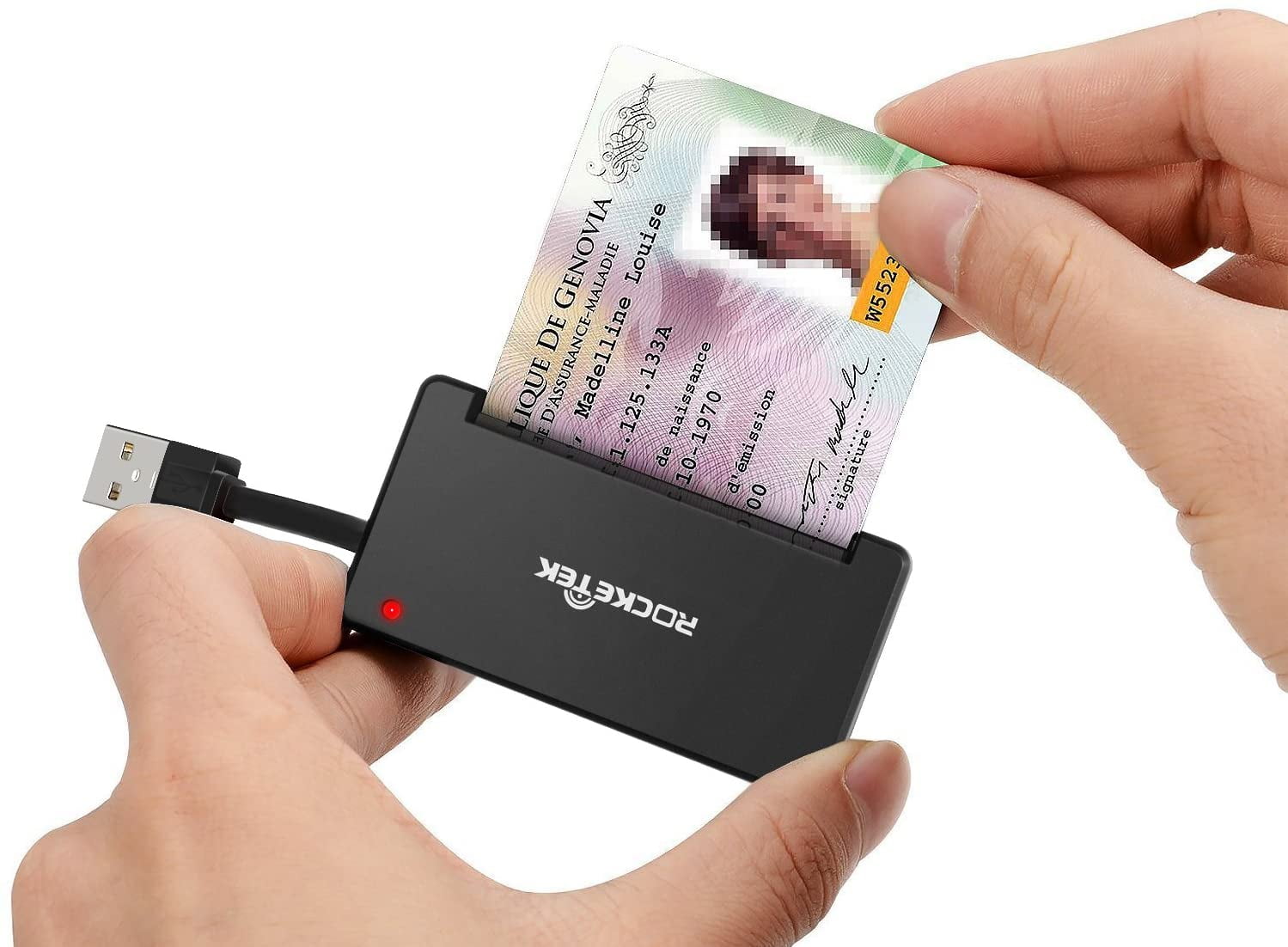 Rocketek DOD Military USB Smart Card Reader/CAC Common Access Card ...