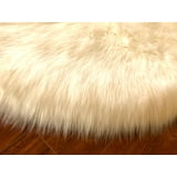 Soho Luxurious Faux Sheepskin Oval Shape Cream Shag Area Rug - Walmart.com