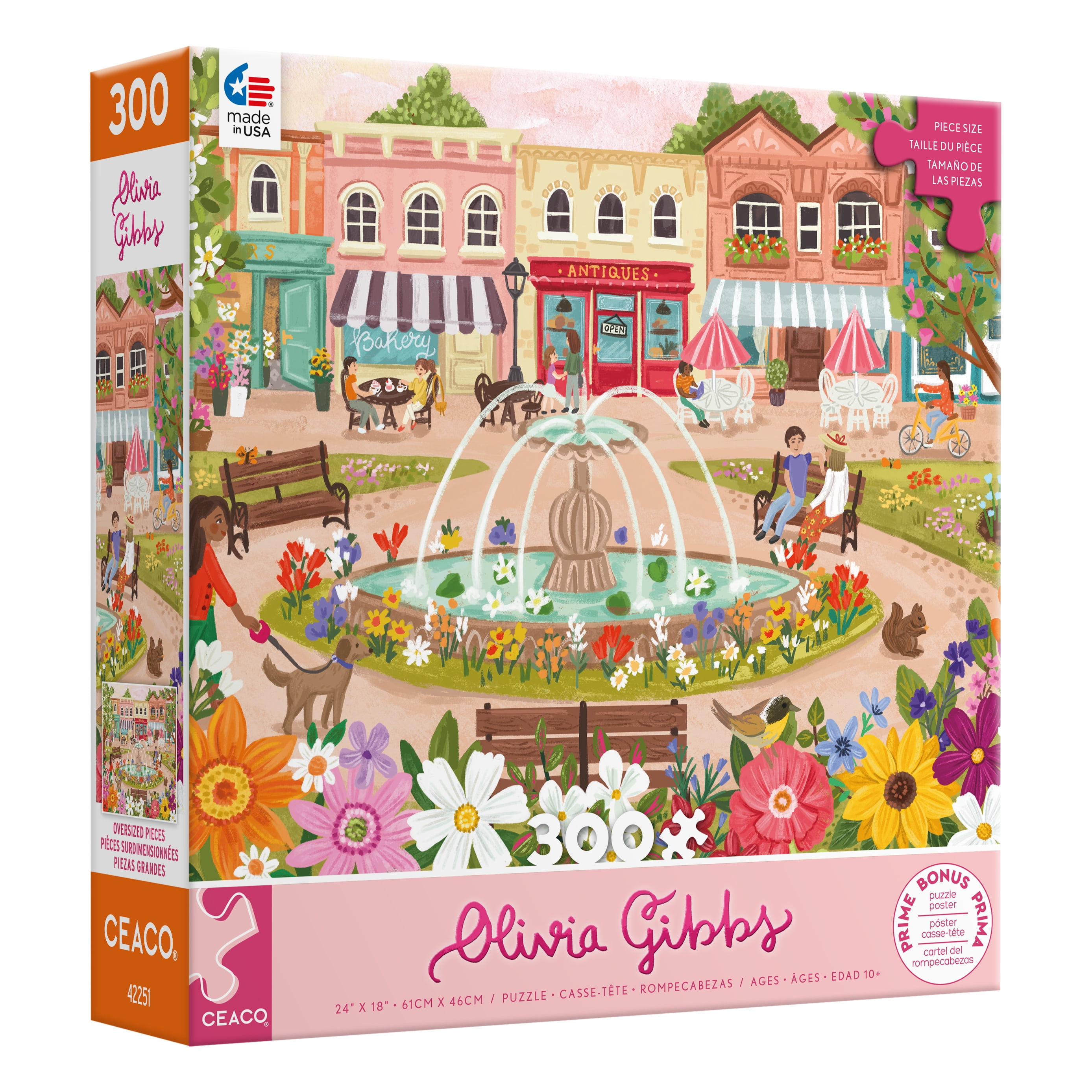 Ceaco 300-Piece Olivia Gibbs Town Park Interlocking Jigsaw Puzzle ...