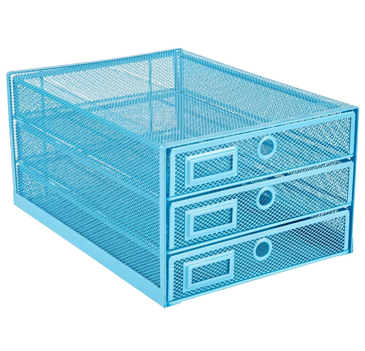 Exerz Desk Organizer Wire Mesh 3 Tier Sliding Drawers Paper Sorter ...