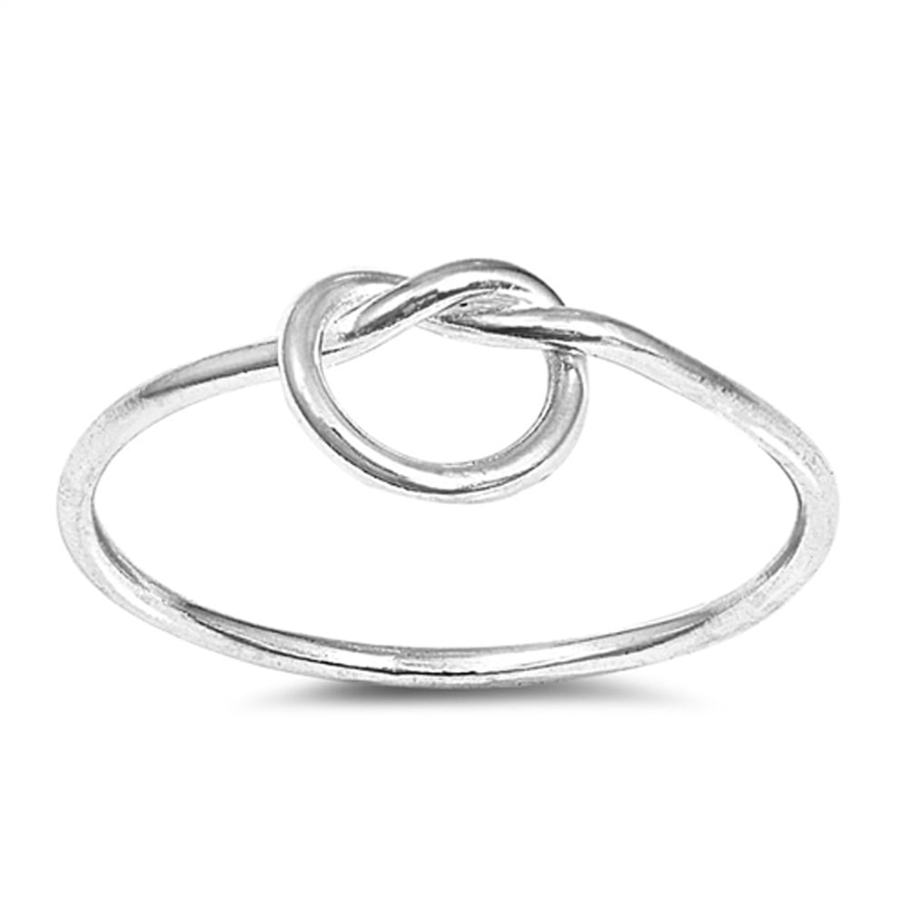 Love Knot Heart Infinity Promise Ring .925 Sterling Silver Band Jewelry ...