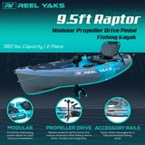Reel Yaks Raptor Modular Fishing Kayak - 9.5ft Lightweight Propeller ...