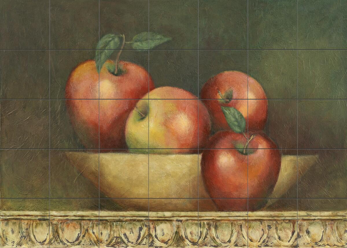 Tile Mural Kitchen Backsplash - Red Apple Still Life-JZ - by John ...