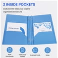 1PC Durable Plastic Pocket Folders with Metal Prongs, Lightweight Paper ...