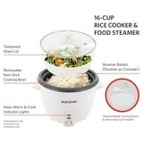 EUROSTAR RC616 16-Cup Rice Cooker, White - Walmart.com