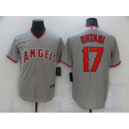 Men Los Angeles Angels 17 Ohtani Grey Game 2021 Nike MLB Jerseys ...
