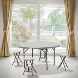 MoNiBloom 4.5FT Round Folding Table, Heavy Duty Plastic Portable Round ...