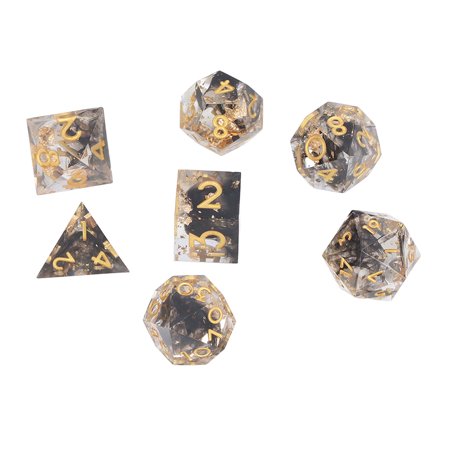 Resin Dice Set, 7Pcs Collectible RPG Dice Lightweight For Family ...