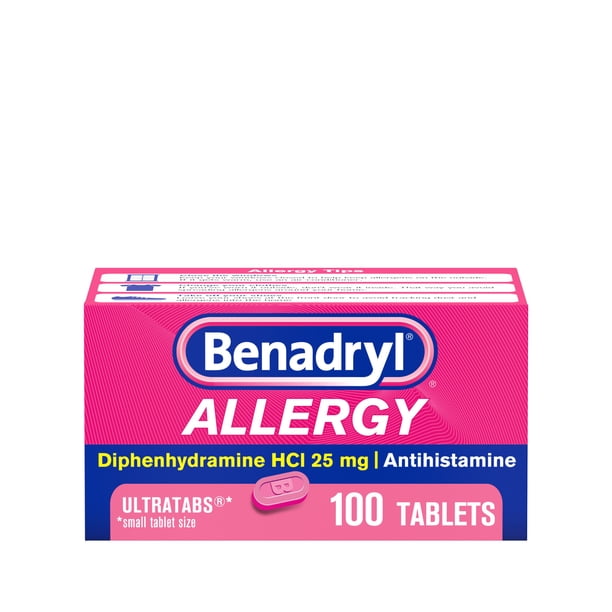 Benadryl Ultratabs Antihistamine Cold & Allergy Relief Tablets, 100 ct ...