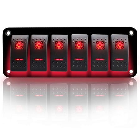 Dual LED Light Marine Boat RV Rocker Switch Panel 12V 24V Universal Car ...