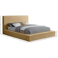 Bowery Hill Contemporary Camel Velvet Full Fully Slatted Bed - Walmart.com