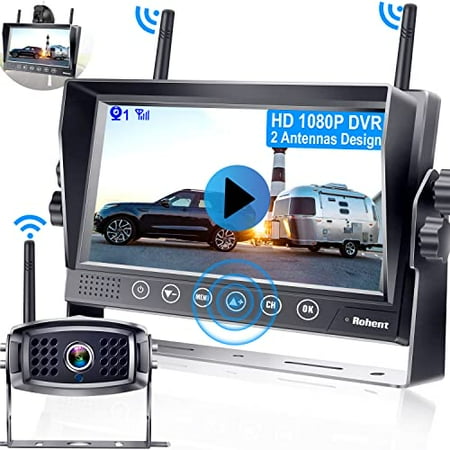 Wireless Backup Camera for RV HD 1080P 7 Inch Touch Key DVR Monitor ...