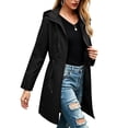 EazyTech Women's Long Length Hooded Drawstring Waist Waterproof Outdoor ...