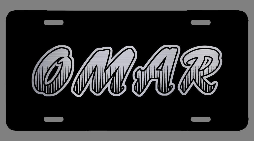 Omar Name Etched Style License Plate Tag Vanity Novelty Metal | Etched ...