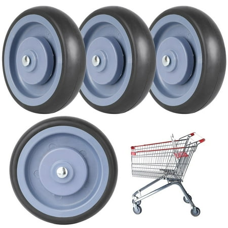 Shopping Cart Wheels, 4Pcs Shopping Cart Casters Replacement Kit with ...