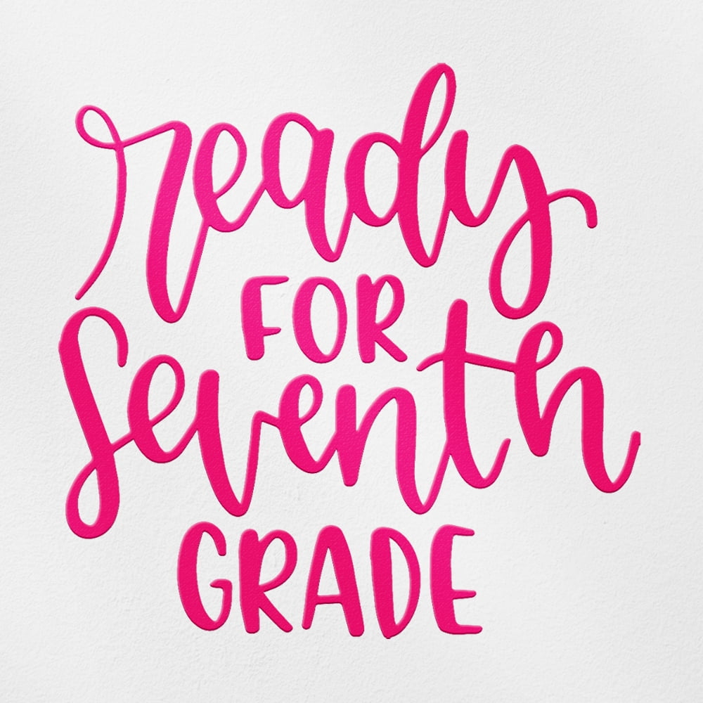 Transparent Decal Stickers Of Ready For Seventh Grade (Pink) Premium ...