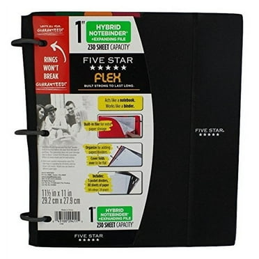 Five Star Flex 1 1/2" Hybrid NoteBinder, White (72516) - Durable ...