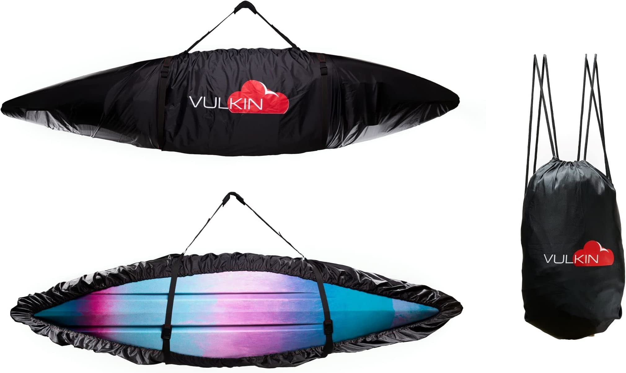 VULKIN 7ft-8ft Waterproof Kayak Cover and Carrier - Black - Walmart.com