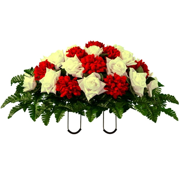 Sympathy Silks Artificial Cemetery Flowers - Outdoor Grave Decorations ...