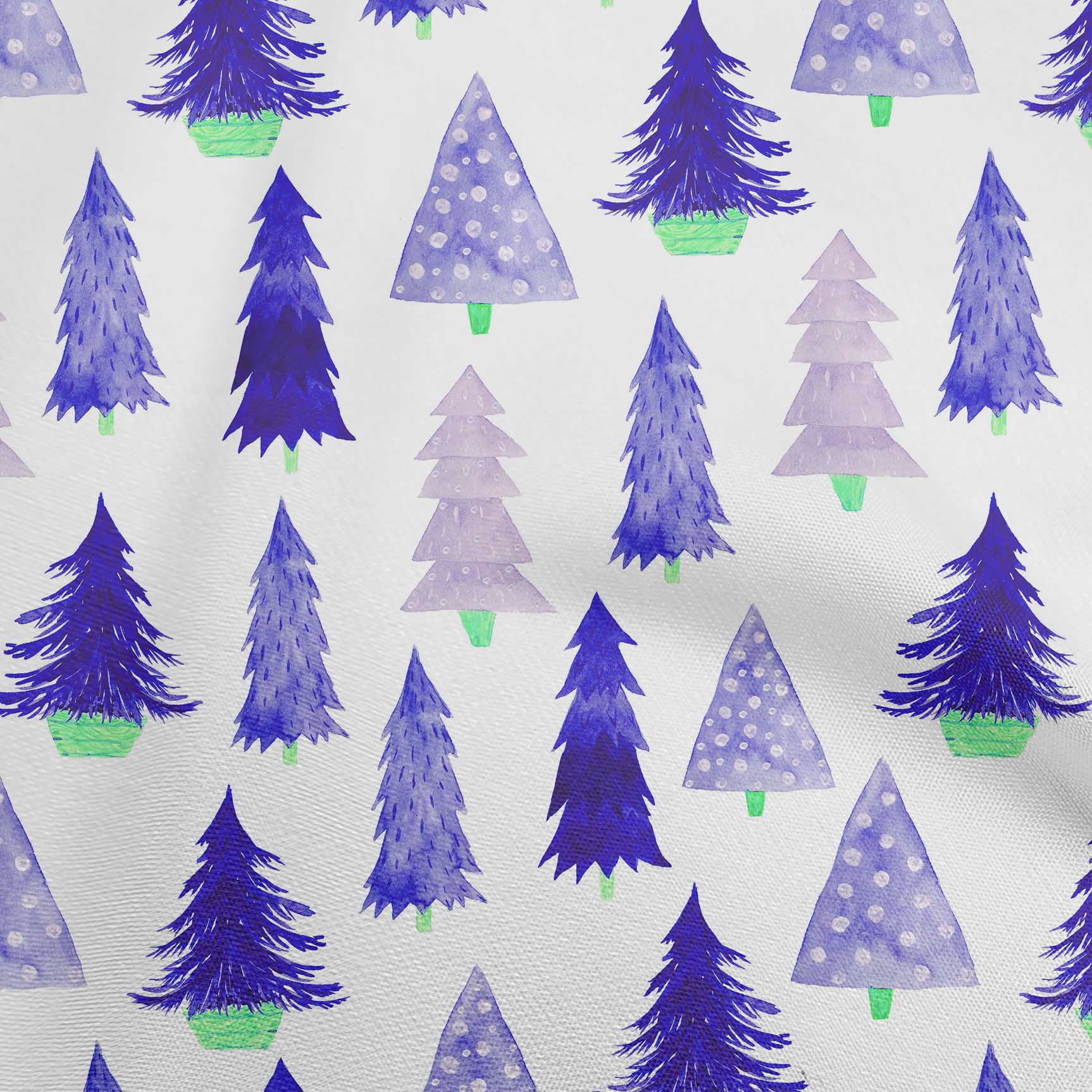 oneOone Cotton Poplin Dark Purple Fabric Tree Dress Material Fabric ...