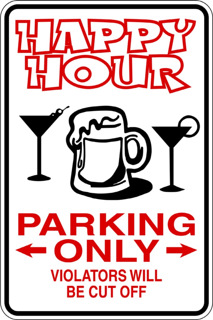 Custom Wall Decal Happy Hour Picture Art Parking Sign - Peel & Stick ...