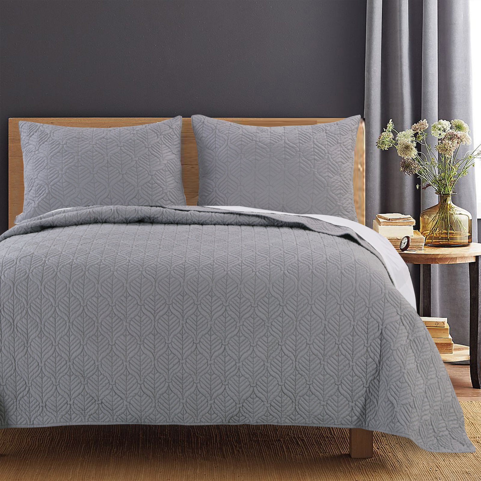 Piper Moonlight Gray Quilt Set, 2-Piece Twin - Walmart.com