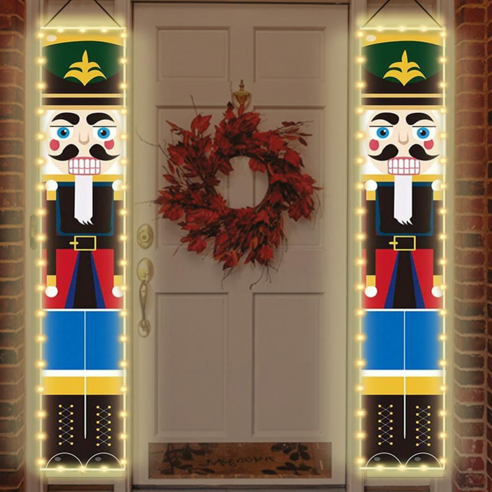 Nutcracker Christmas Decorations, Nutcrackers Banners Porch with LED ...