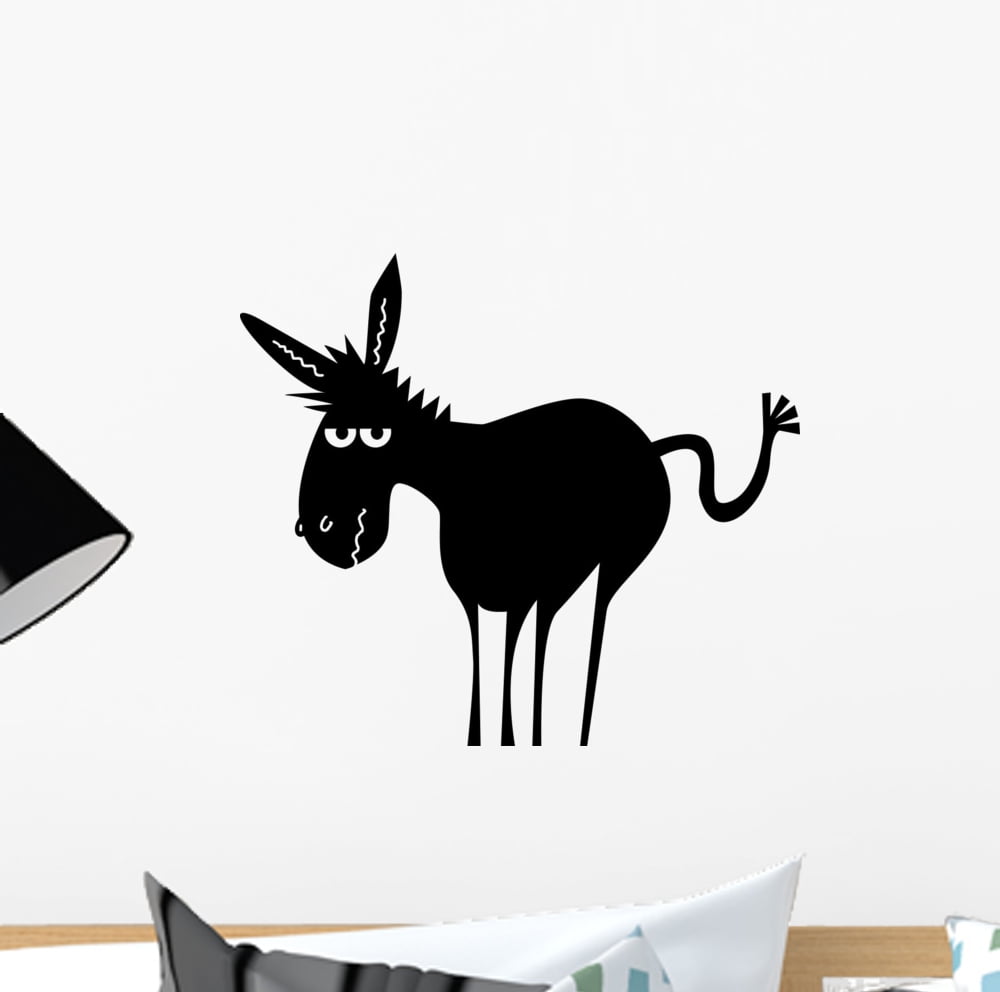 Cartoon Donkey Wall Mural Decal by Wallmonkeys Vinyl Peel and Stick ...