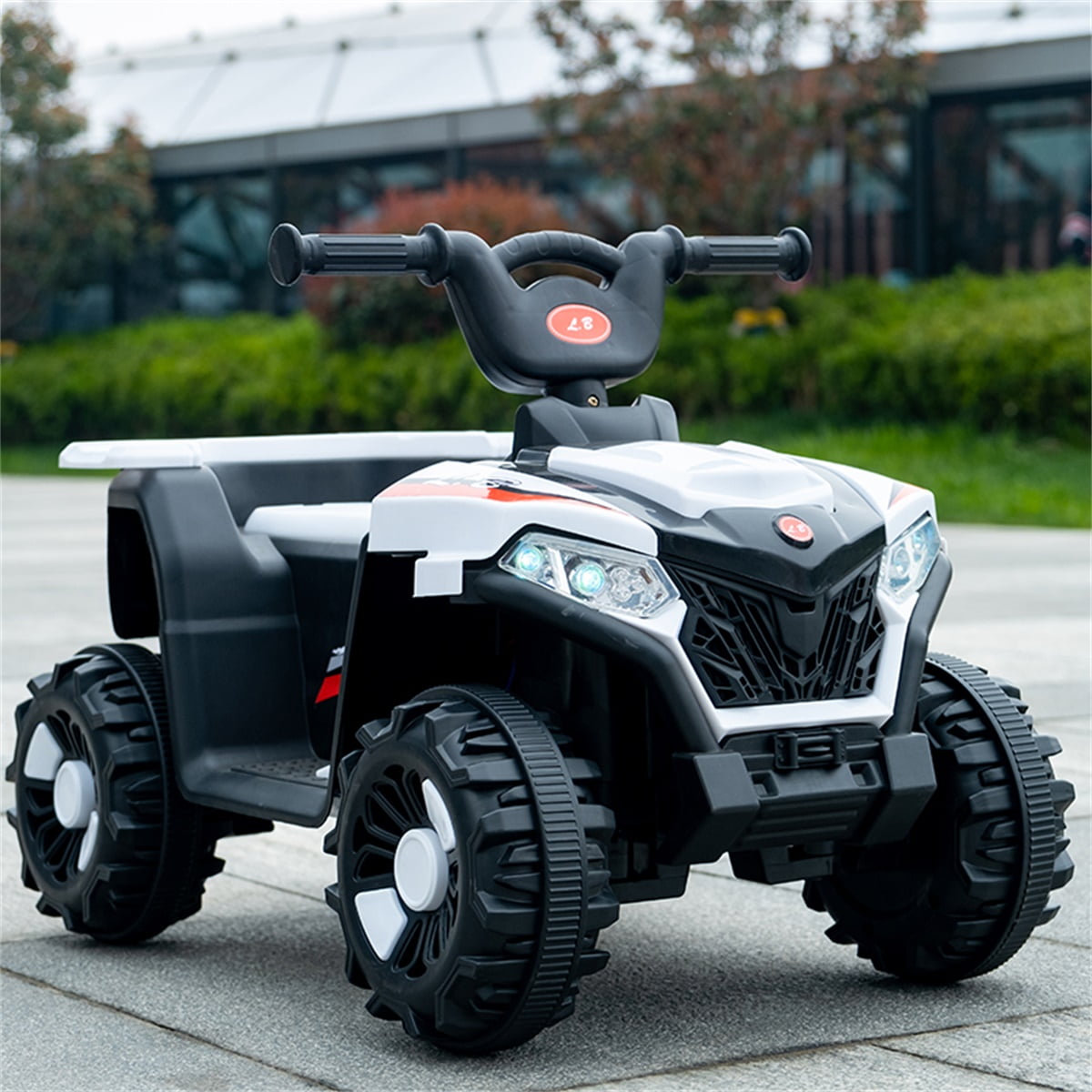 SESSLIFE Electric ATV for Kids, White 6v Ride On Toys, 4 Wheeler Ride ...