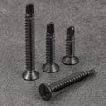 （250pcs）#8×1-1/4”for Sheet Metal Self-Tapping Screws 410 Black ...