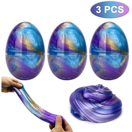 Fluffy Galaxy Slime 3-Pack Slime Egg-Shaped Slime DIY Slime Good stress reliever toy for kids ...