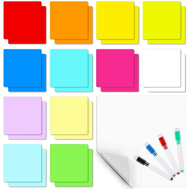 24 Pieces Dry Erase Sticky Notes Reusable Whiteboard Labels Stickers ...