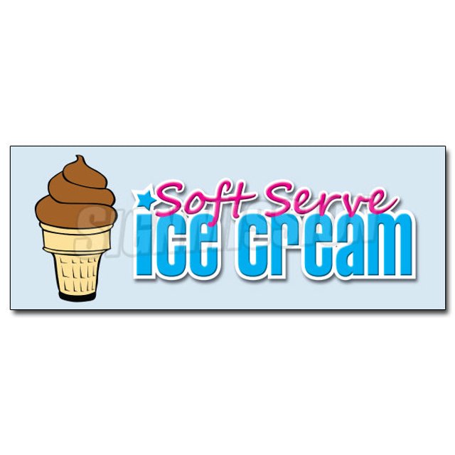 12" SOFT SERVE CHOCOLATE ICE CREAM DECAL sticker shop - Walmart.com