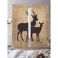 Black Brown Deer Sheer Curtains for Living Room Bedroom Vintage Art ...