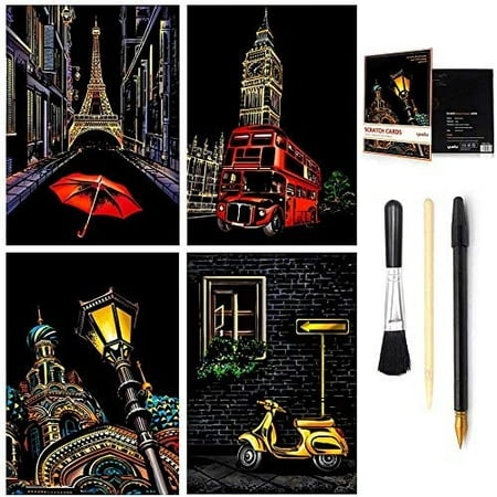 Scratch Art & Sketch Art Paper A4 for Adults & Kids , Rainbow Painting ...