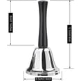 2 Pack Hand Bell, Silver Steel Ringing Bell with Handle, Dinner Bells ...