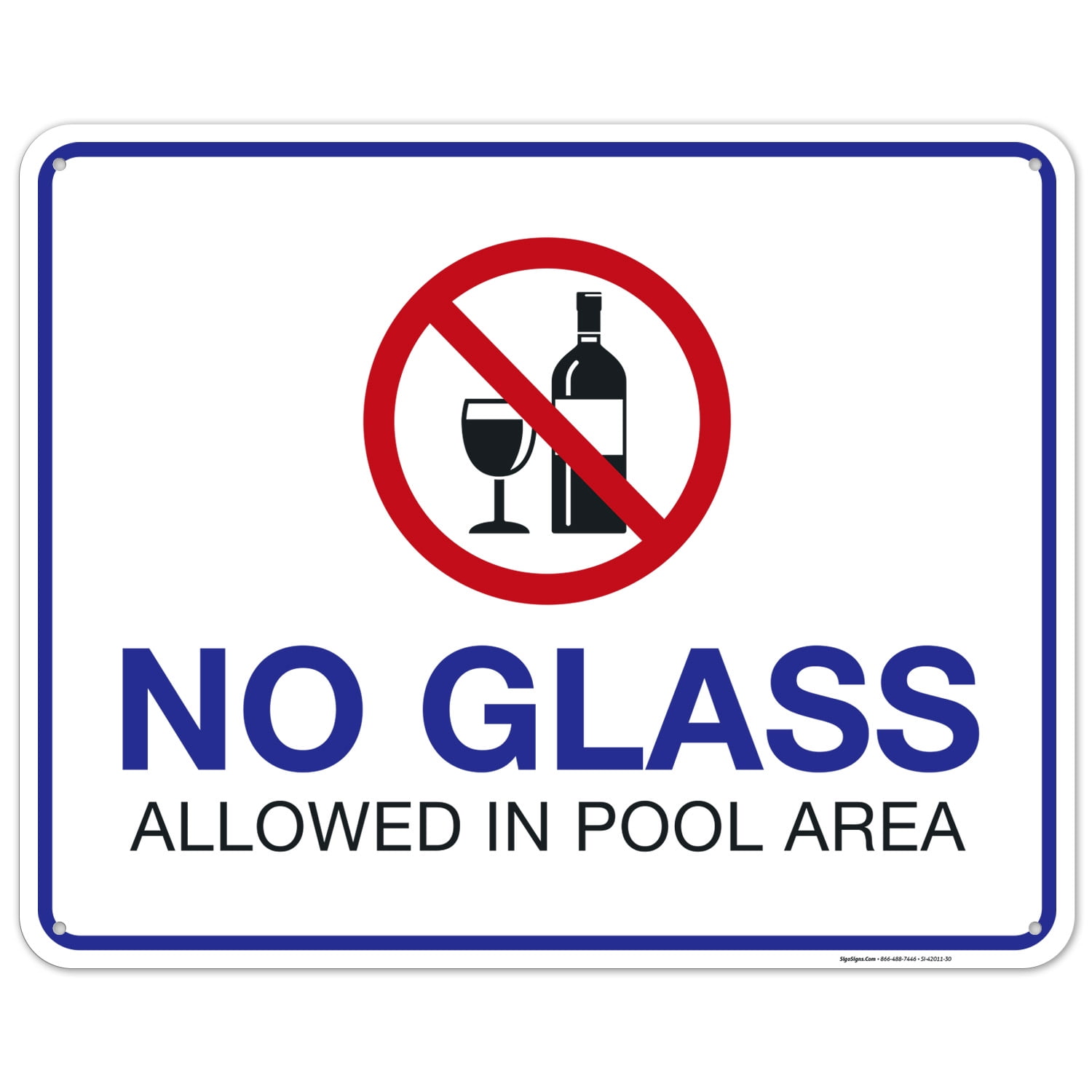 No Glass Allowed in Pool Area Pool Sign, - Walmart.com