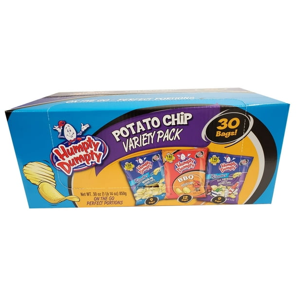 Humpty Dumpty Chips, Assorted 30 Pack, 1oz Snack Bags (BBQ, All Dressed ...