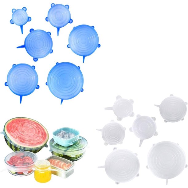 12 Pieces Heilwiy Stretchable Silicone Lids, Silicone Stretch Lid Lid ...