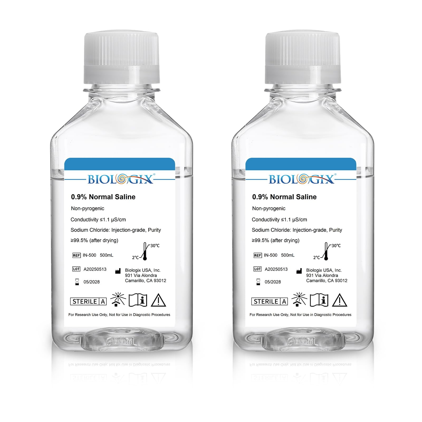 Solución salina CryoKing al 0,9% normal de 500 ml x 2 botellas para uso ...