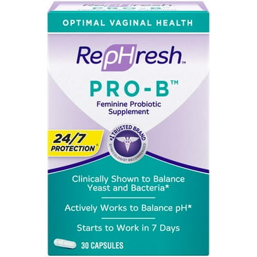 Rephresh Pro-B Probiotic Supplement for Daily Feminine Wellness, 24/7 ...