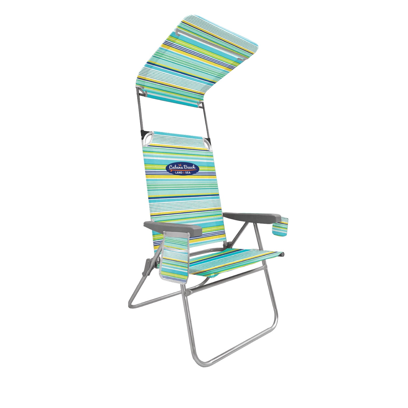 Cabana Beach High Back Beach Chair with Canopy - Walmart.com