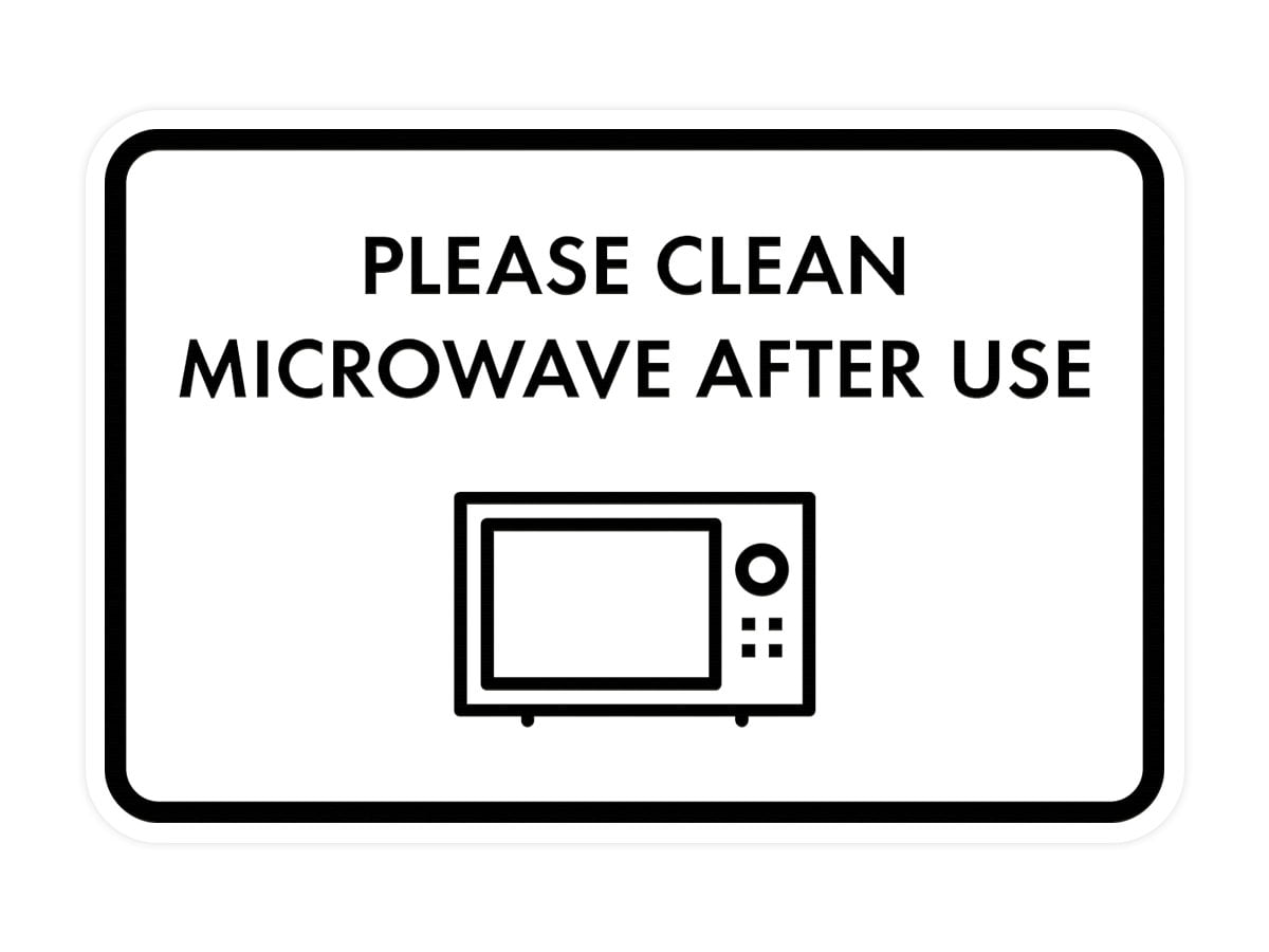 Classic Framed Please Clean Microwave After Use Sign (White) - Large ...
