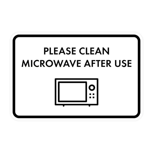 Classic Framed Please Clean Microwave After Use Sign (White) - Large ...