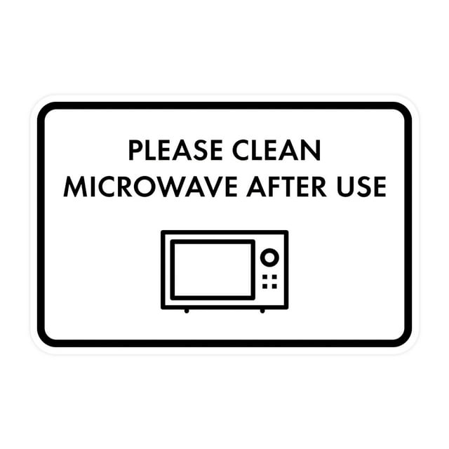Classic Framed Please Clean Microwave After Use Sign (White) - Large ...