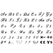 Small Script Alphabet and Numbers Wall Stencil -E138S by Designer ...