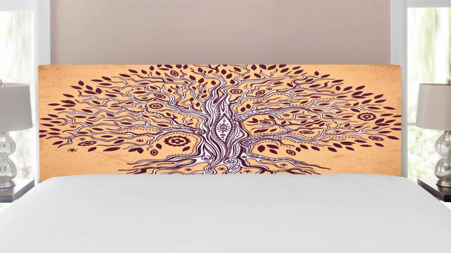 Tree of Life Headboard, Vintage Inspired Modern Graphic of an Aged ...