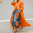 AHTJRT Women's Maxi Shirt Dresses Long Sleeve Lapel Button Down Plus ...