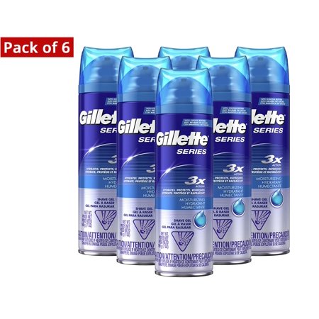 Gillette TGS Series Shave Gel, Moisturizing, 7 Ounce - Pack of 6 ...