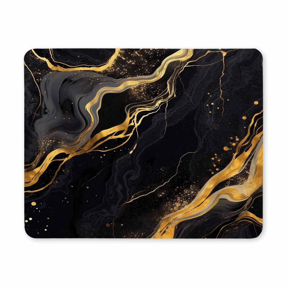 Black and Gold Mouse Pad, Modern Mousepad Marble, Square Waterproof ...